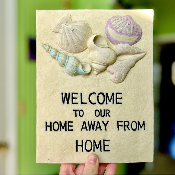 Wall Decor | Vintage Beach Nautical Coastal Seashell Wall Hanging Stone ...